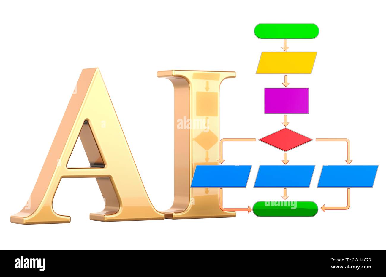 Artificial Intelligence Algorithm Concept 3d Rendering Isolated On 4062