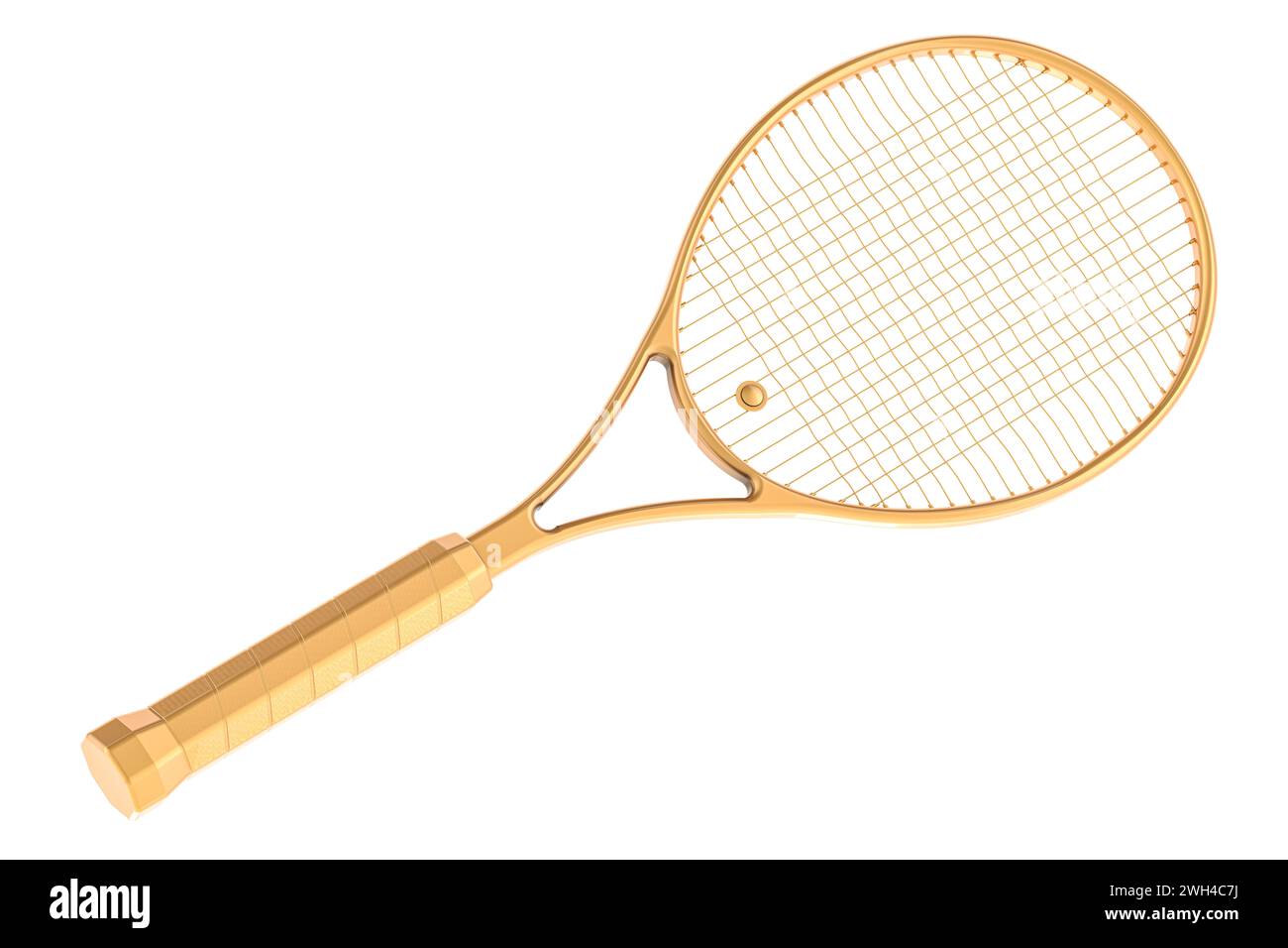 Golden Tennis racket, 3D rendering isolated on white background Stock ...