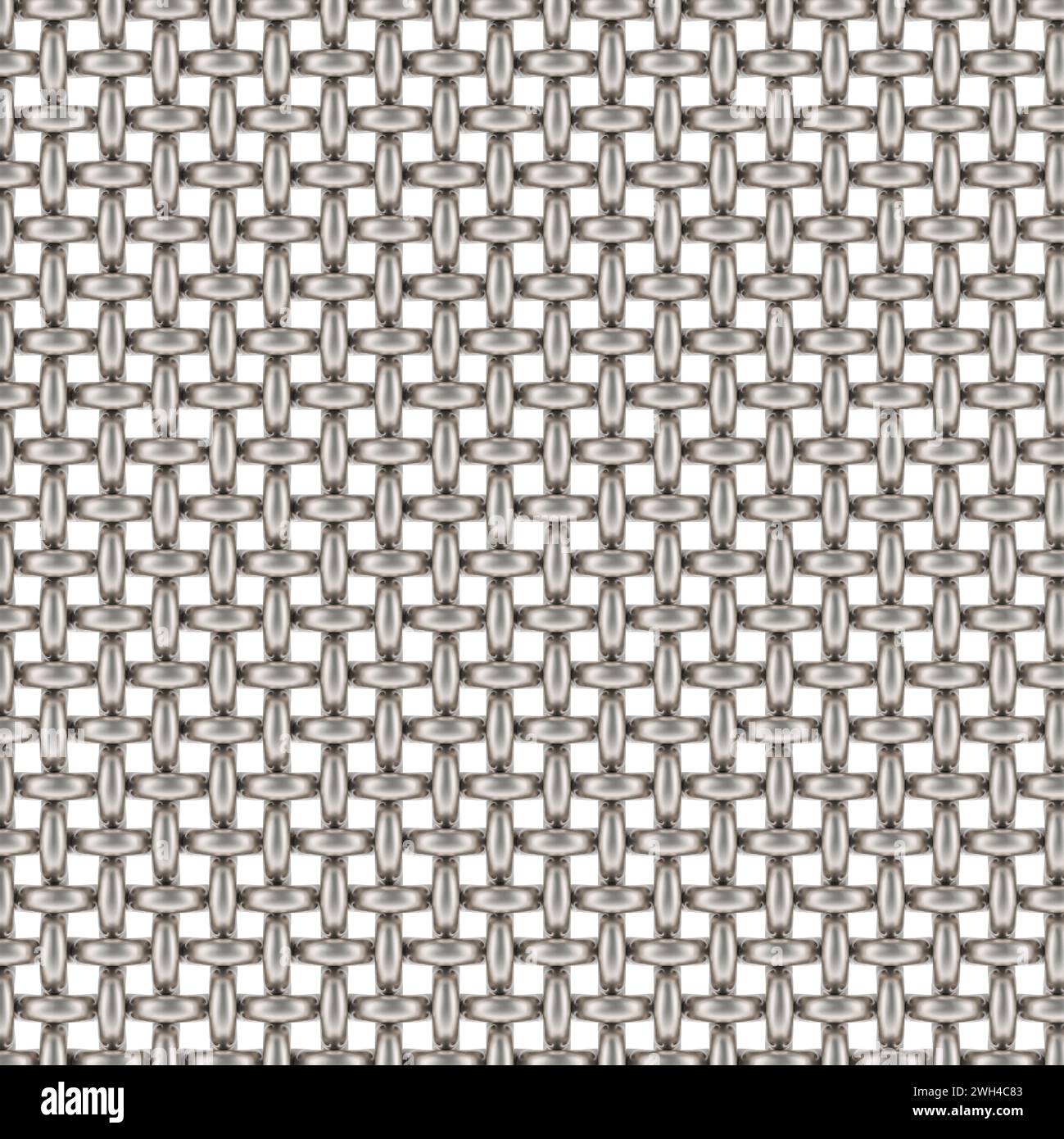 Steel or silver texture pattern of mesh. 3D rendering isolated on white ...