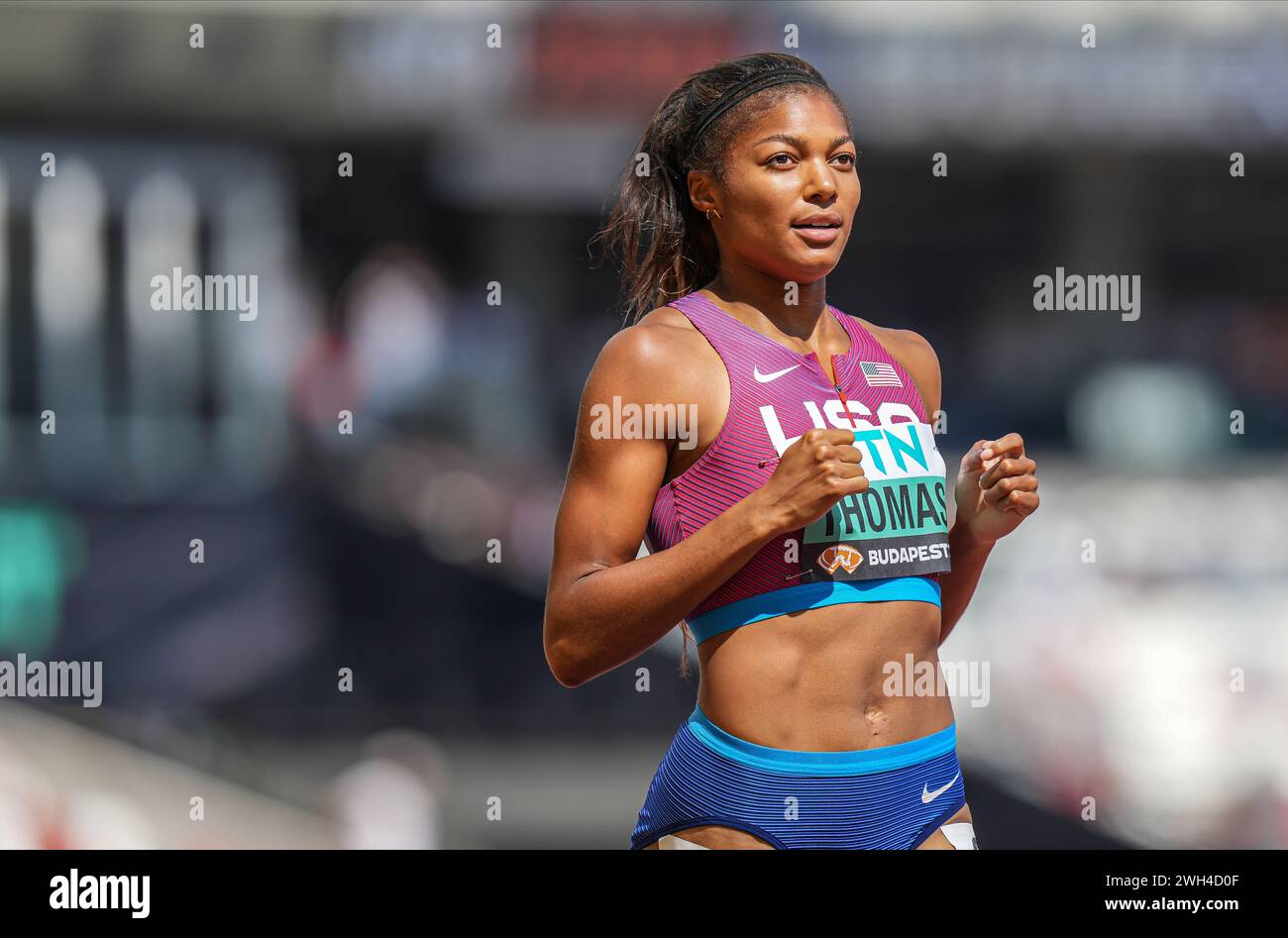 Gabrielle THOMAS participating in the 200 meters at the World Athletics ...