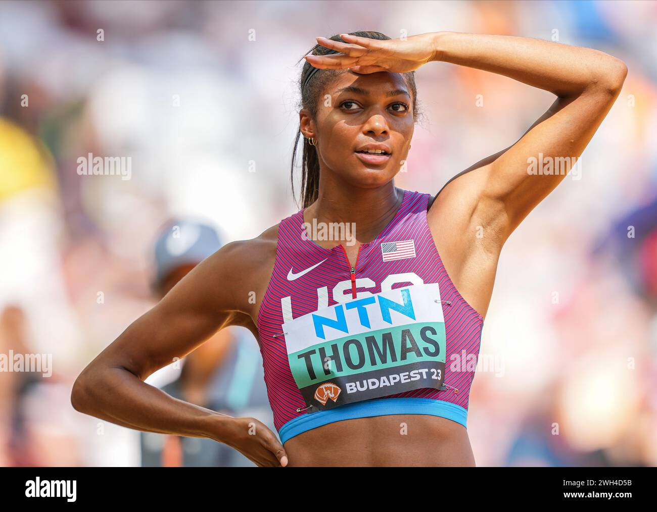 Gabrielle THOMAS participating in the 200 meters at the World Athletics ...