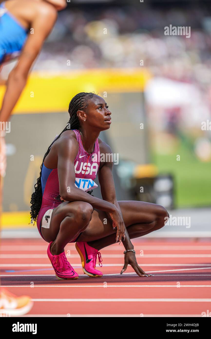 Kayla WHITE participating in the 200 meters at the World Athletics ...