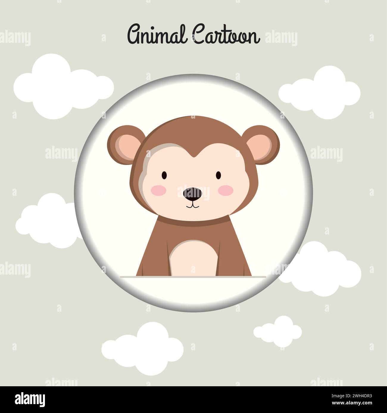 Isolated cute monkey character avatar Vector Stock Vector Image & Art ...