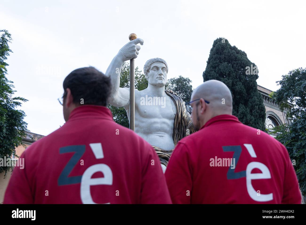 Rome, Italy. 7th Feb, 2024. Detail of reconstruction of the colossal ...