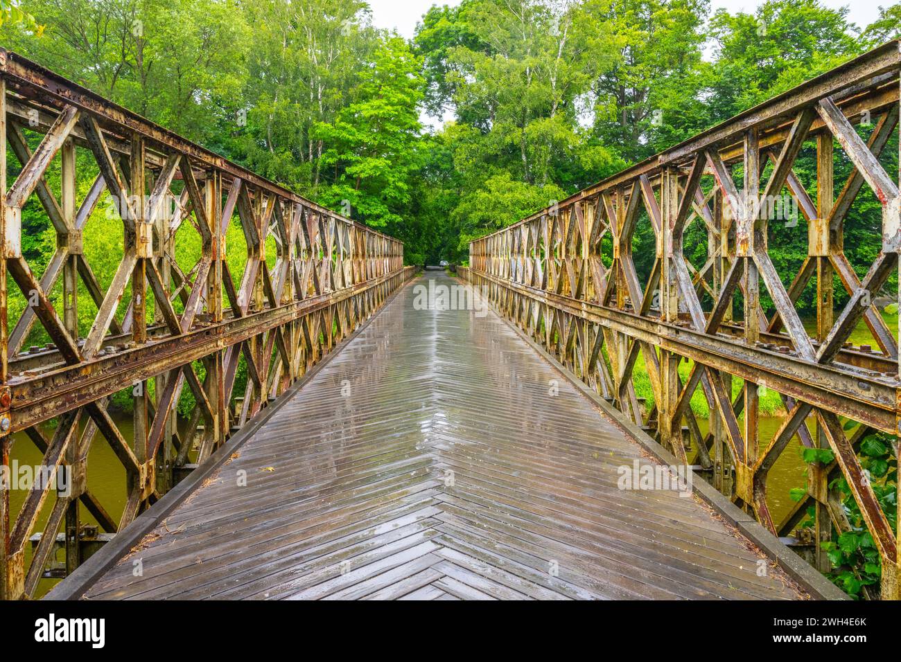 Old truss bridge over Sazava River, Czechia Stock Photo - Alamy