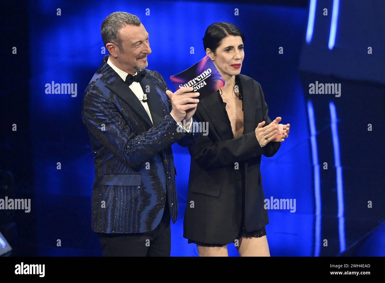 Amadeus and Giorgia during the 74th edition of the SANREMO Italian Song ...