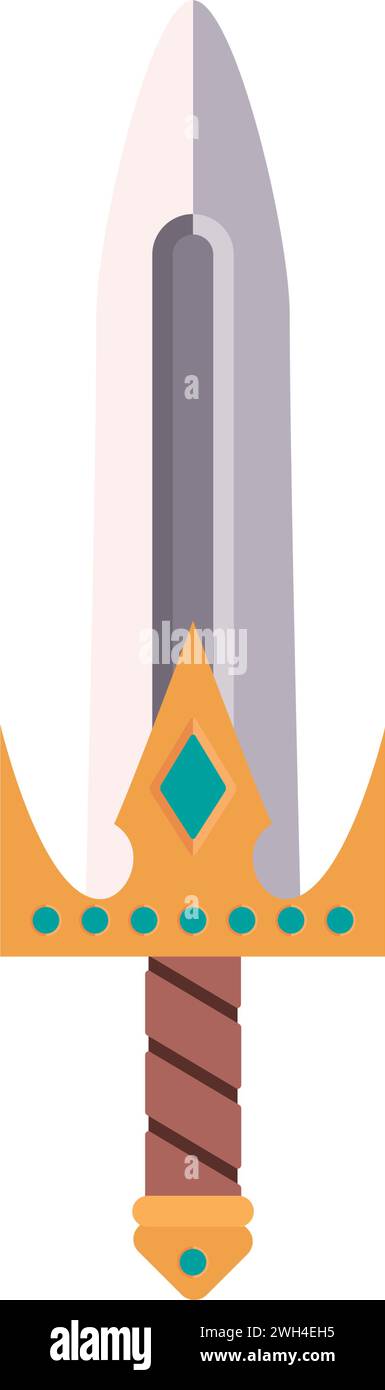 Isolated colored retro videogame sword medieval weapon icon Vector ...