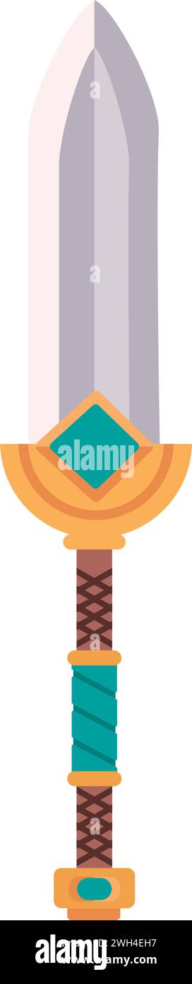 Isolated colored retro videogame sword medieval weapon icon Vector ...