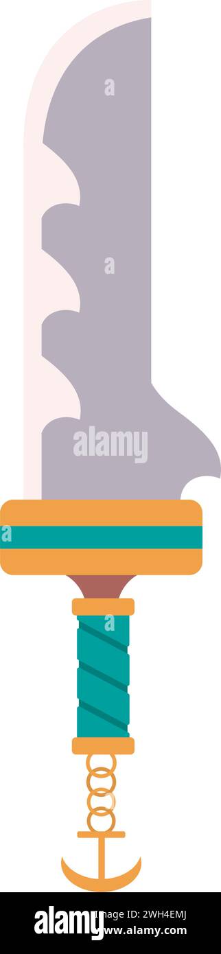 Isolated colored retro videogame sword medieval weapon icon Vector ...