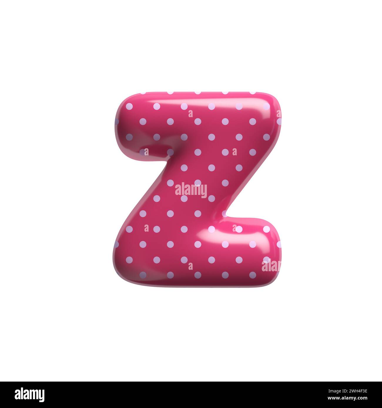 Polka dot letter Z - Lower-case 3d pink retro font - Suitable for ...