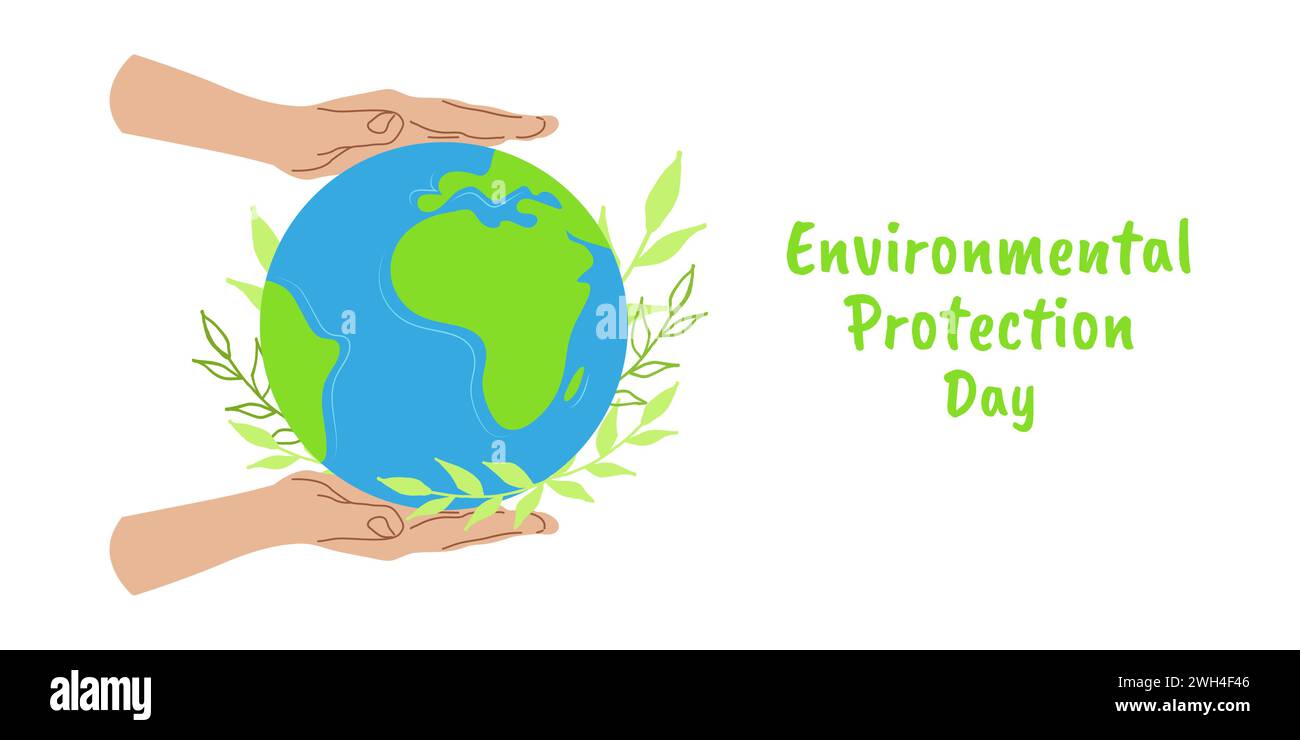 Environmental Protection Day Save the Planet Earth. Hands holding the ...