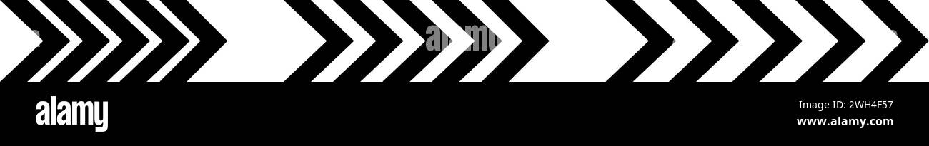 Set of black chevron arrows. Repeated V shaped stripes. Road caution ...