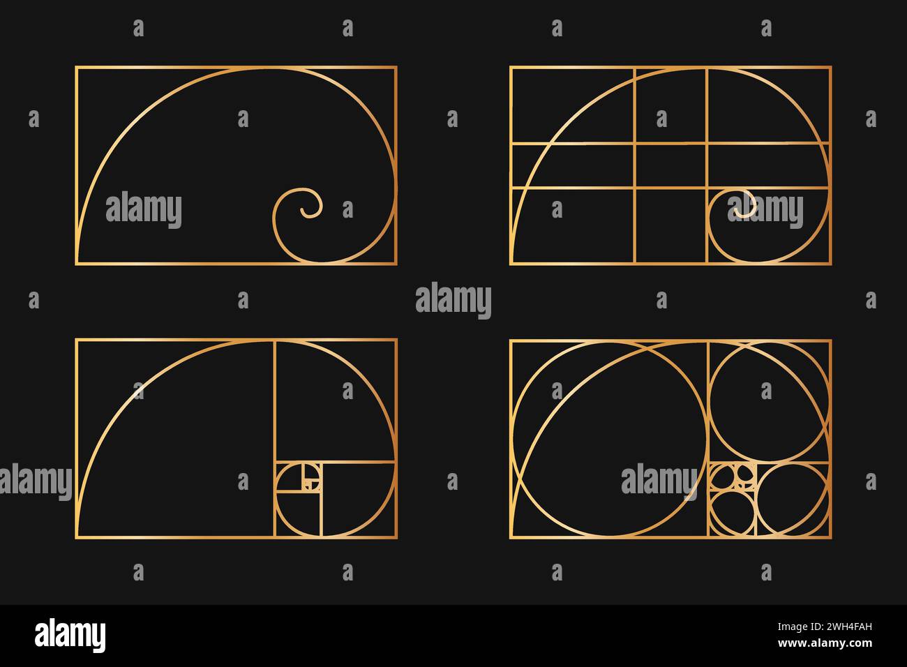 Golden ratio templates. Logarithmic spirals in rectangle frames divided ... Golden ratio templates. Logarithmic spirals in rectangle frames divided ...