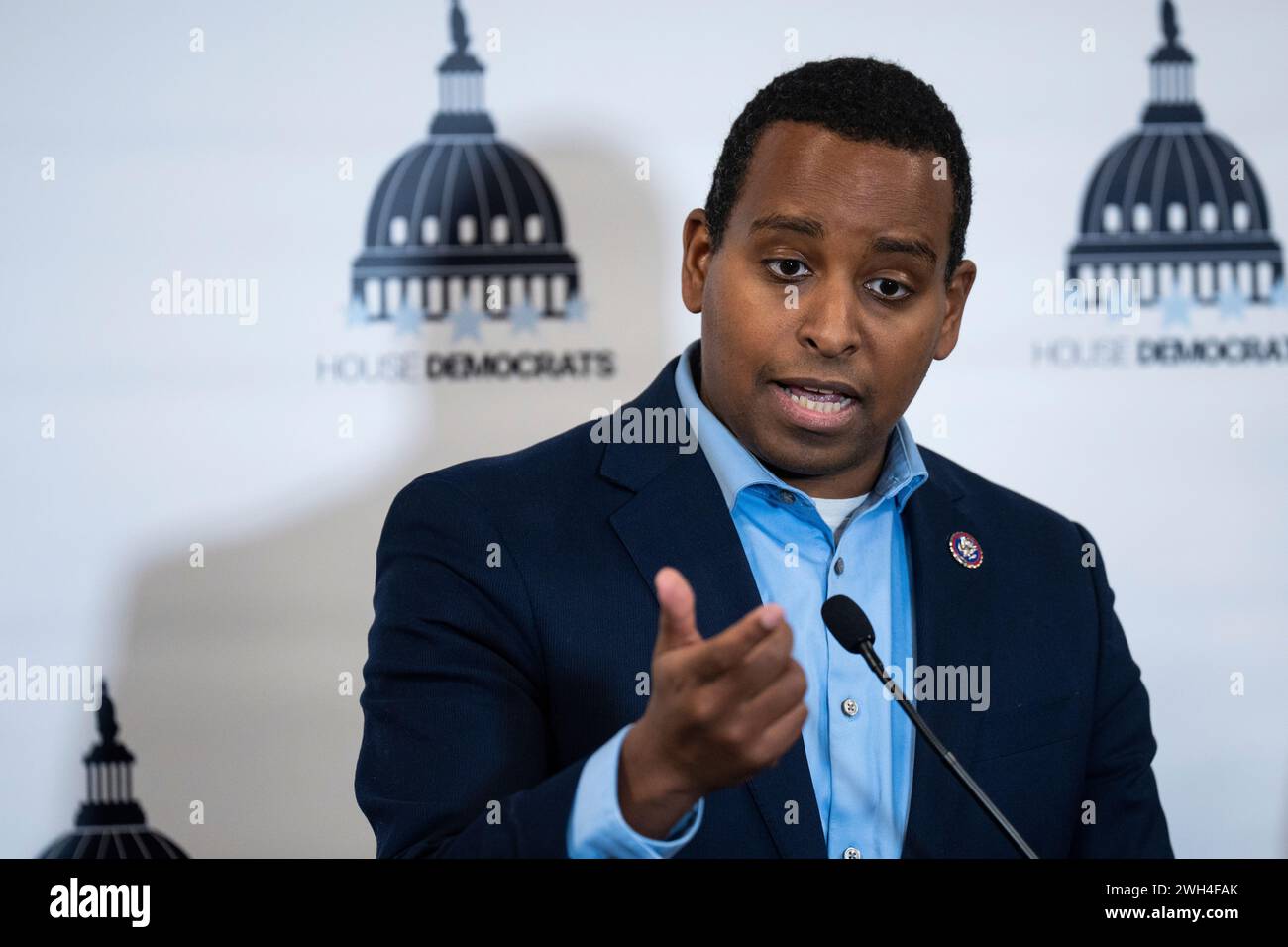 WASHINGTON - FEBRUARY 7: DPCC Chair Joe Neguse, D-Colo., speaks during ...