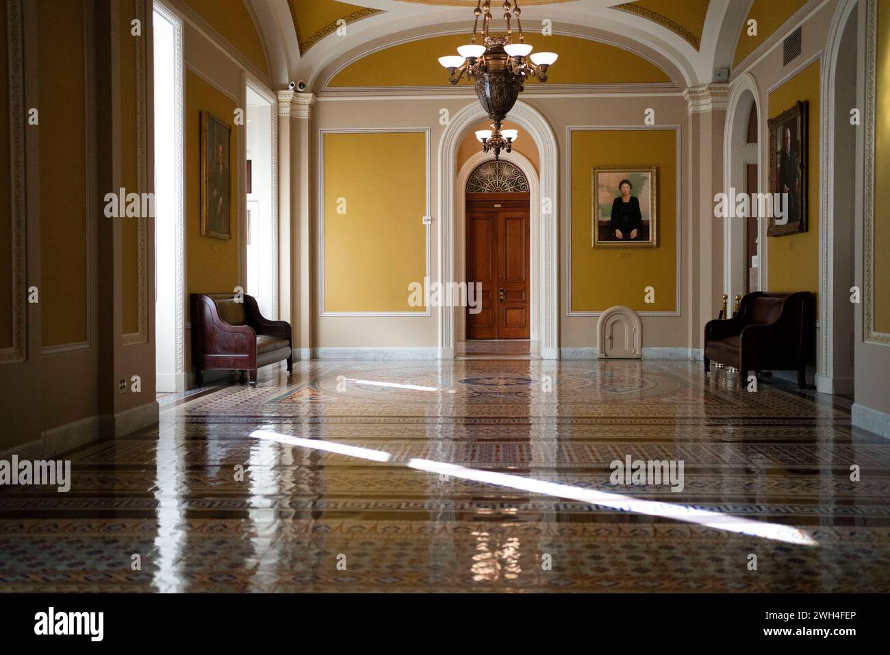 Washington, United States. 07th Feb, 2024. Light shows through windows ...
