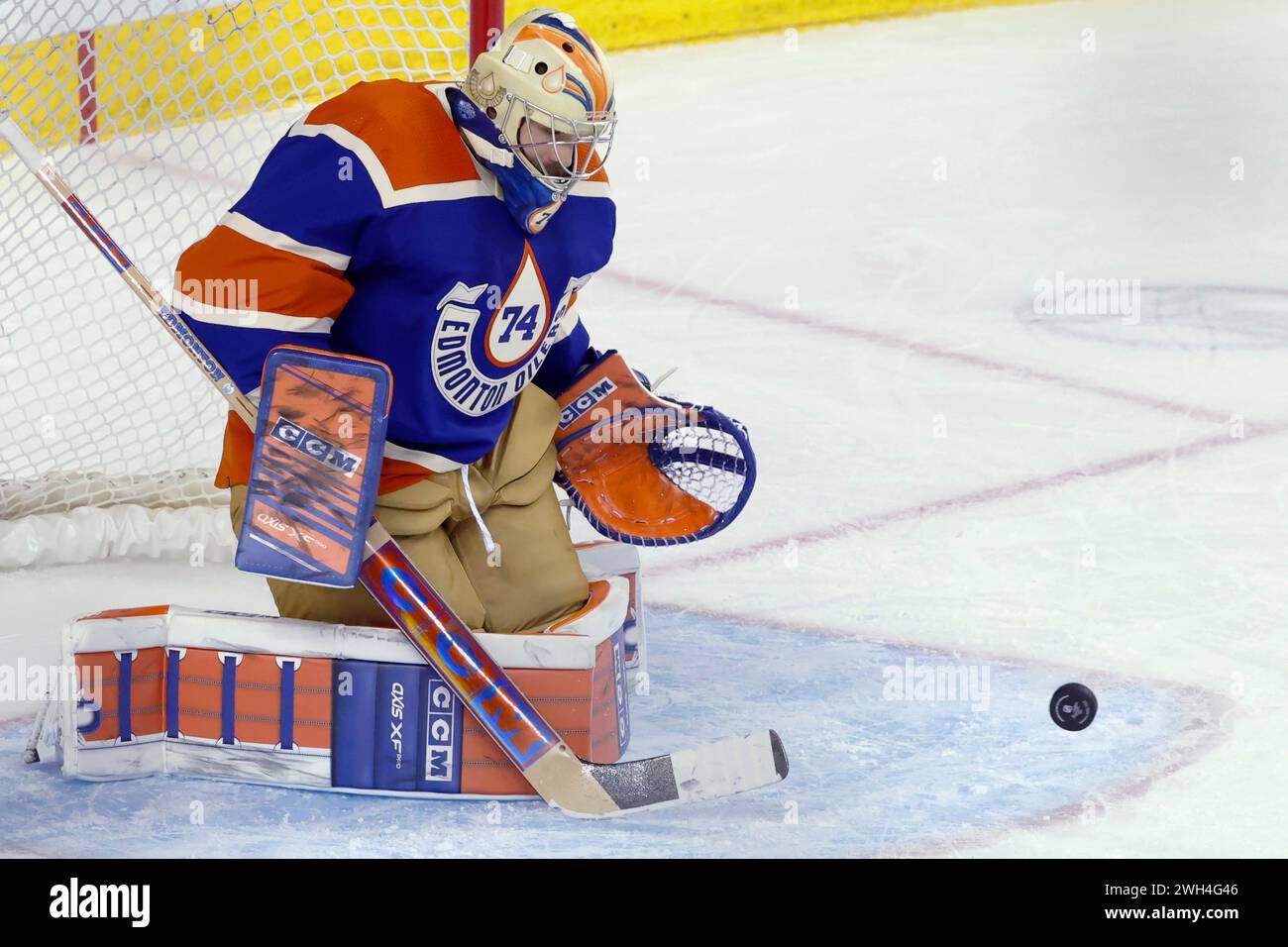 NHL profile photo on Edmonton Oilers goalie Stuart Skinner at a game ...