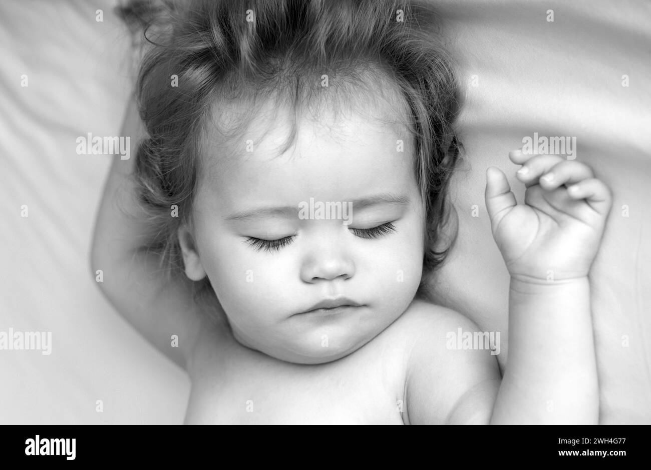 Child baby sleeping in the bed. Kids sleep Stock Photo - Alamy