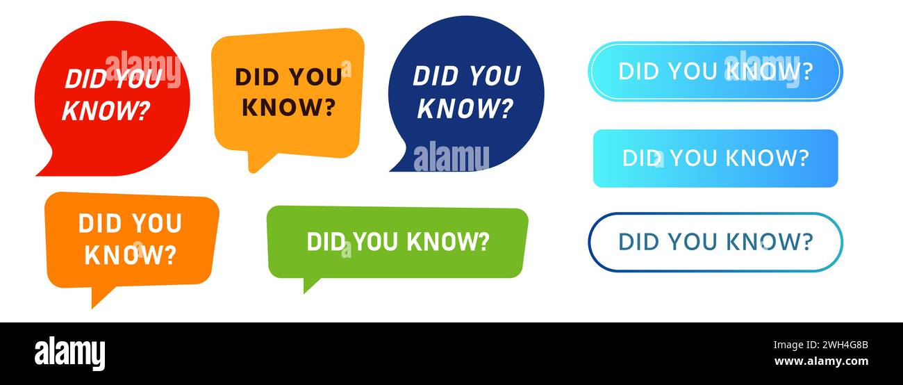 did you know button and speech bubble label sticker message question ...