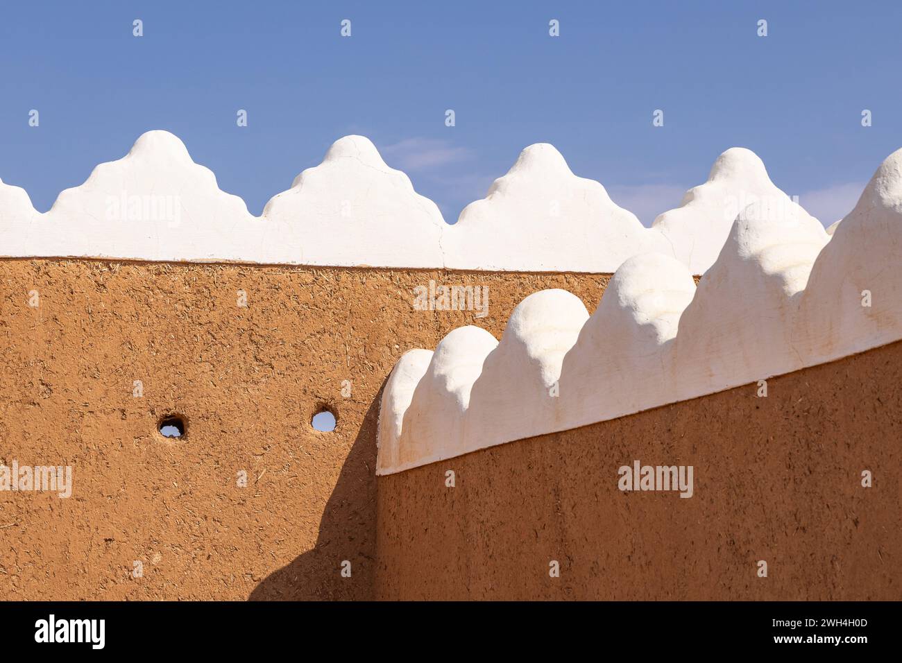 Middle East, Saudi Arabia, Hail Province, Hail. Wall on the Qishlah ...