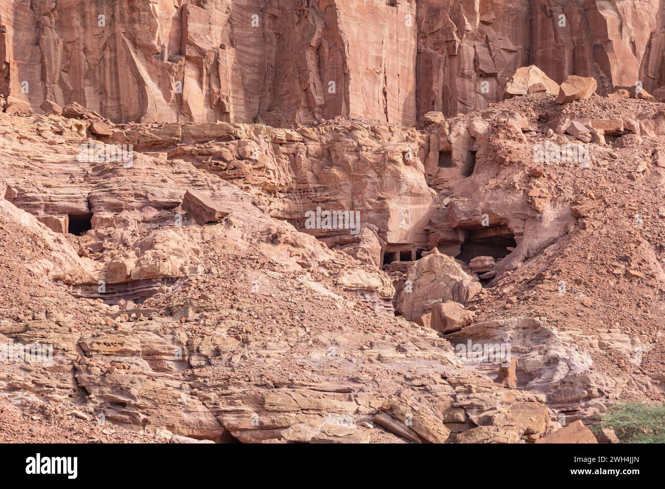 Middle East, Saudi Arabia, Medina, Al-Ula. Rock cut tombs at the Dadan ...