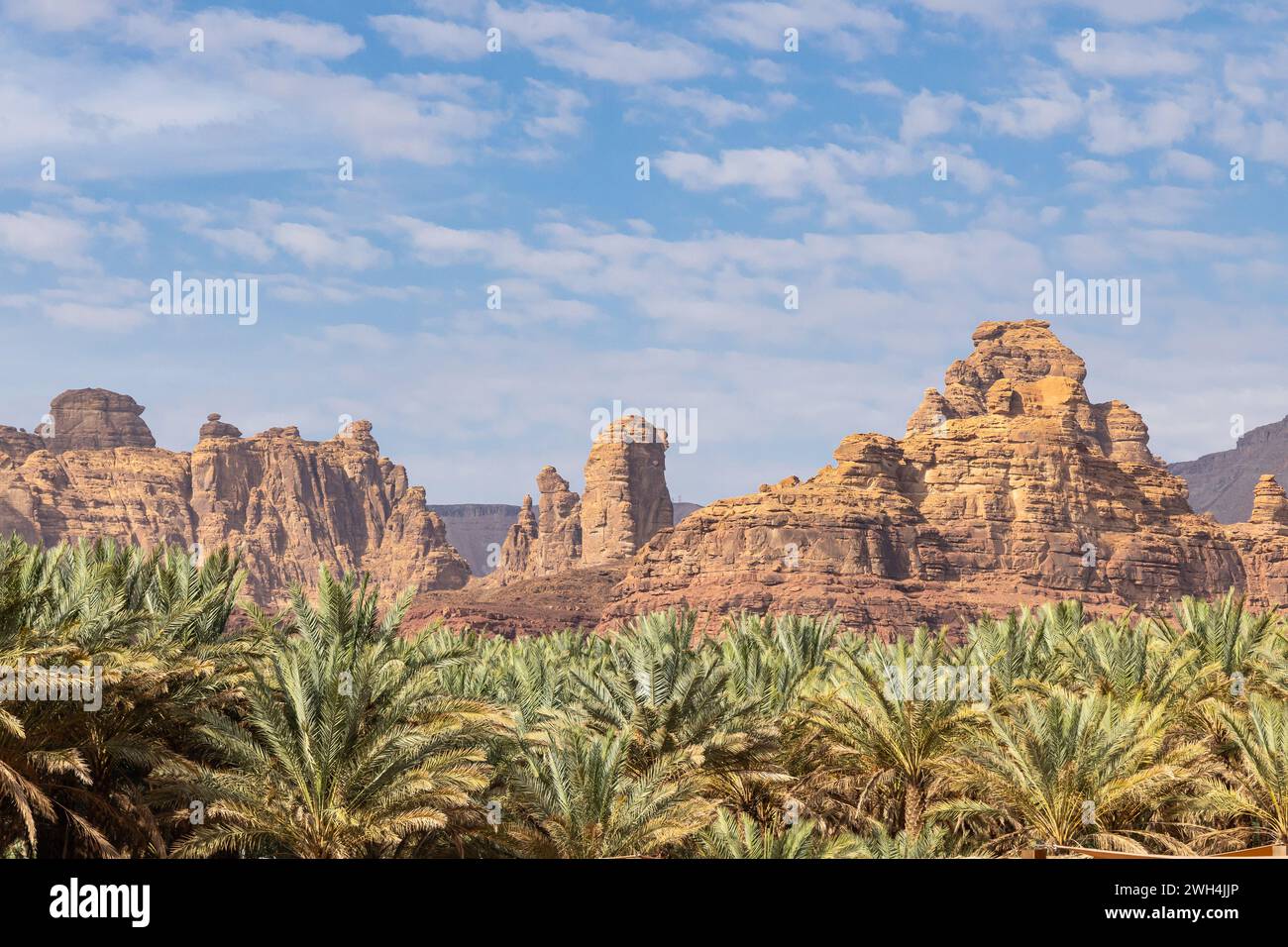Middle East, Saudi Arabia, Medina, Al-Ula. Desert mountains at the ...