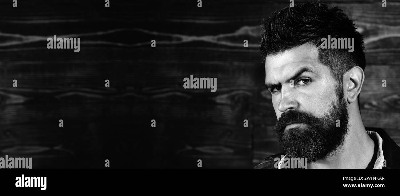 Beard man with classic long beard, bearded gay. Barber barbershop ...