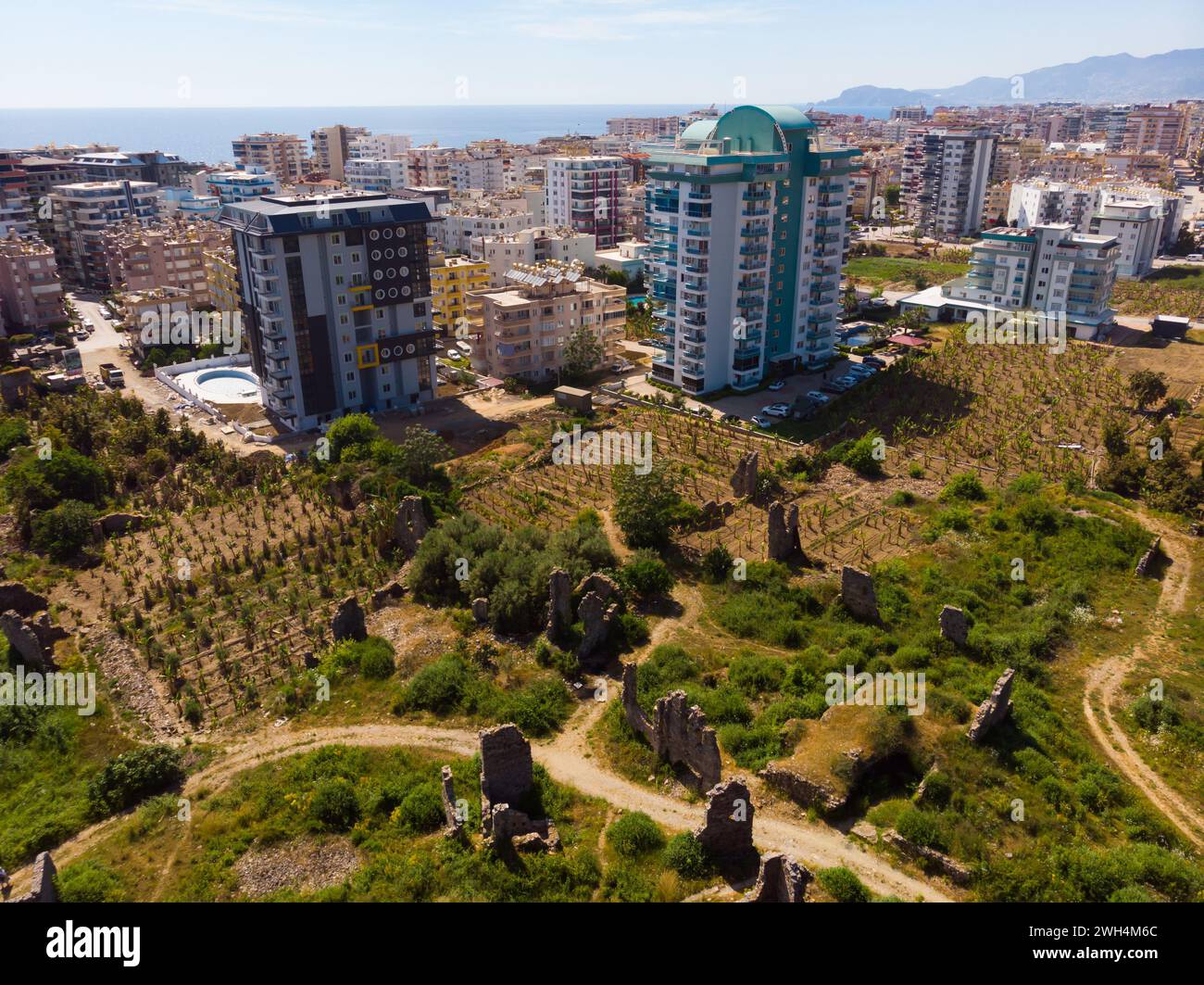 Drone photo of Naula Ancient City ruins Stock Photo - Alamy