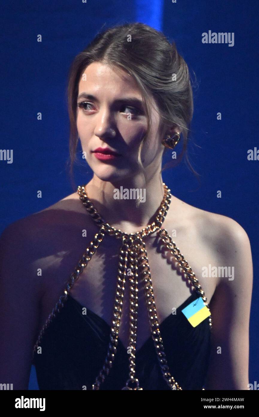 Sanremo, Italy. 08th Feb, 2024. Sanremo, 74th Italian Song Festival ...