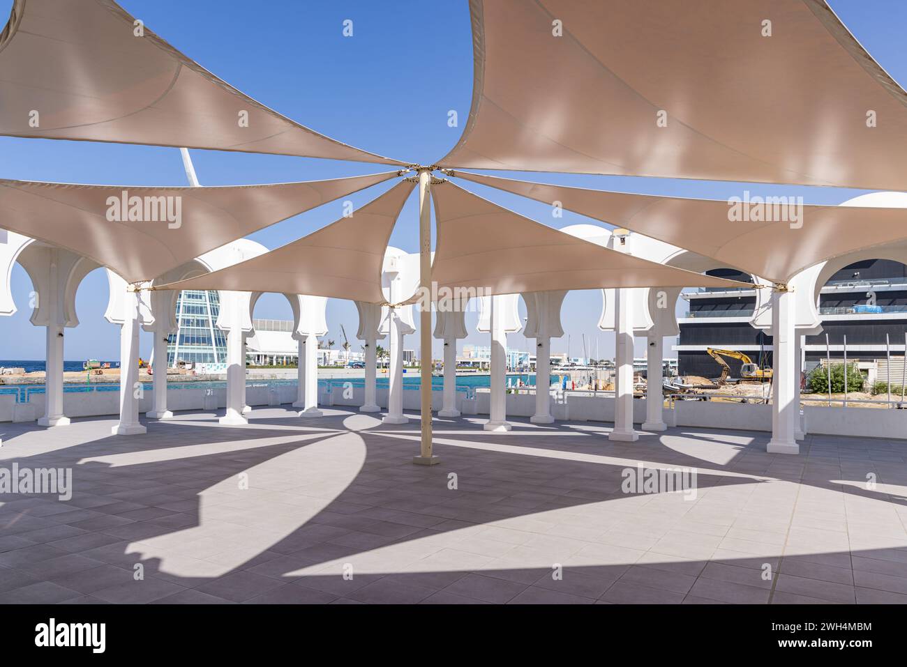 Middle East, Saudi Arabia, Mecca Province, Jeddah. The Al-Ramah mosque ...