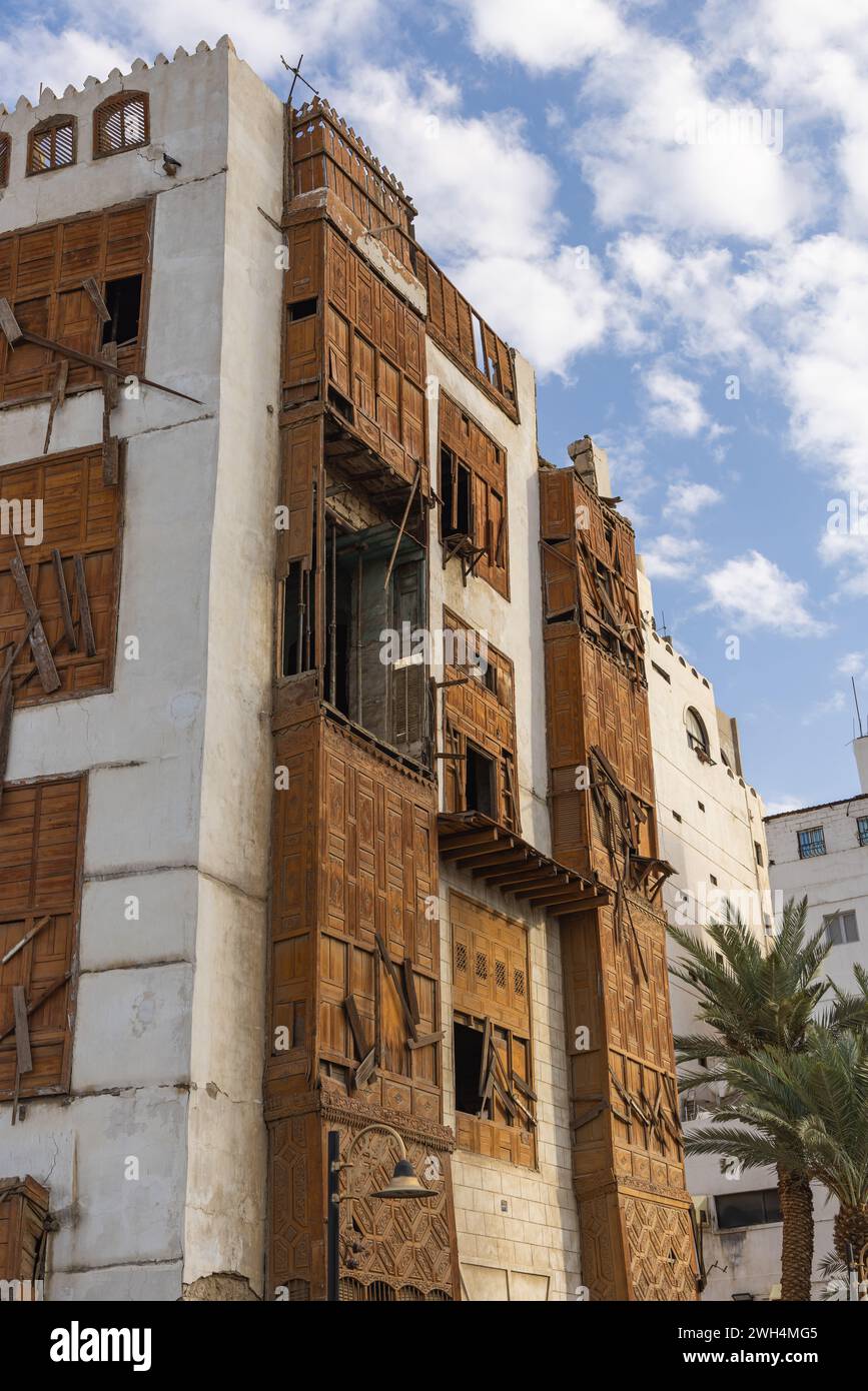 Middle East, Saudi Arabia, Mecca, Jeddah, Al-Balad. Traditional Hijazi ...