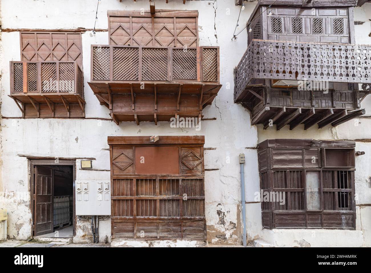 Middle East, Saudi Arabia, Mecca, Jeddah, Al-Balad. Traditional Hijazi ...
