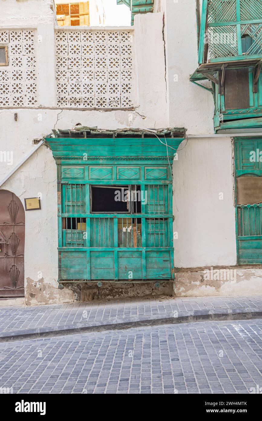 Middle East, Saudi Arabia, Mecca, Jeddah, Al-Balad. Traditional Hijazi ...