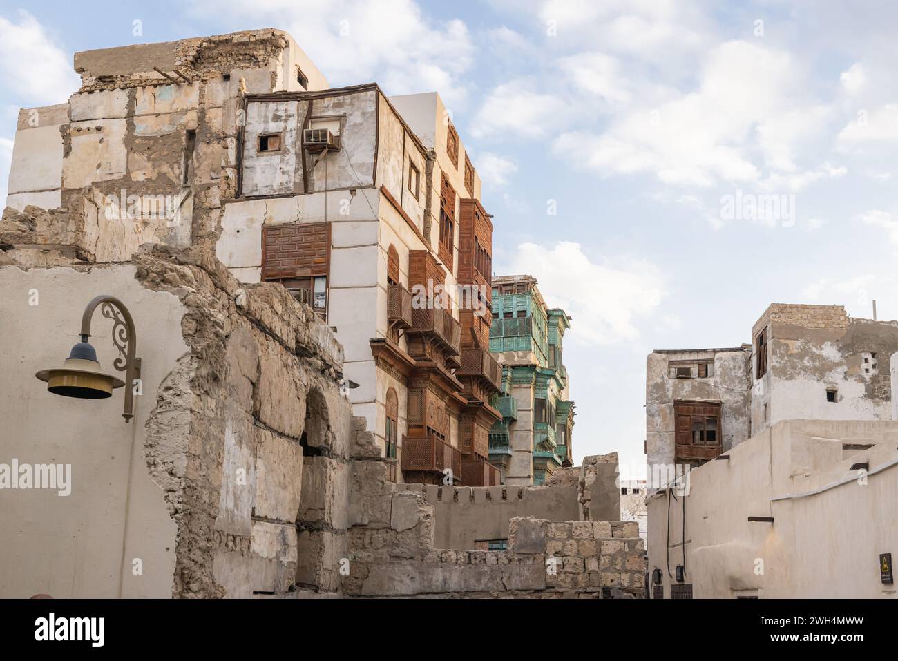 Middle East, Saudi Arabia, Mecca, Jeddah, Al-Balad. Traditional Hijazi ...