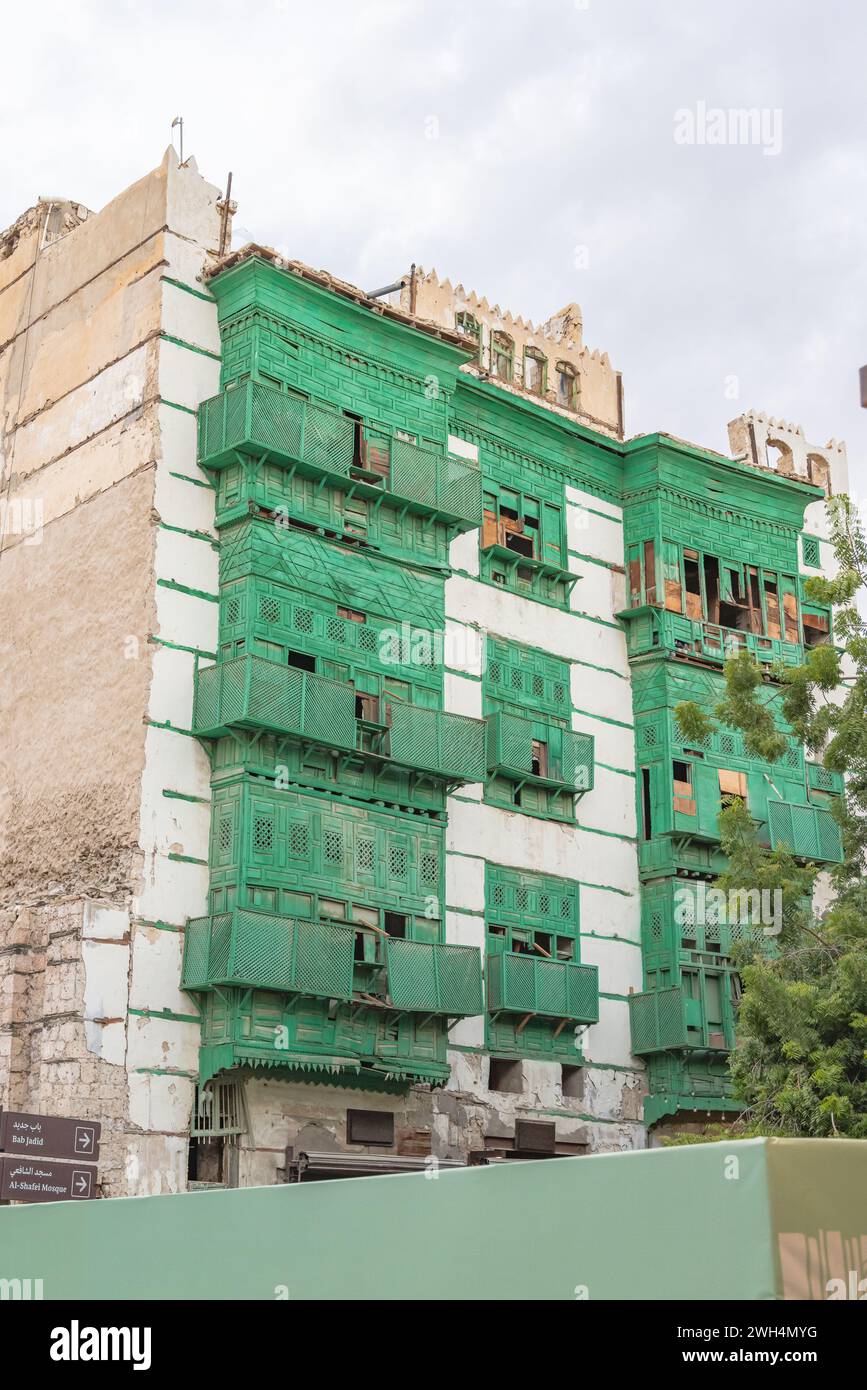 Middle East, Saudi Arabia, Mecca, Jeddah, Al-Balad. Traditional Hijazi ...