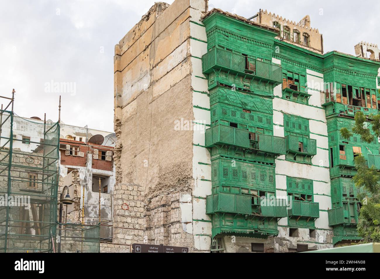 Middle East, Saudi Arabia, Mecca, Jeddah, Al-Balad. Traditional Hijazi ...