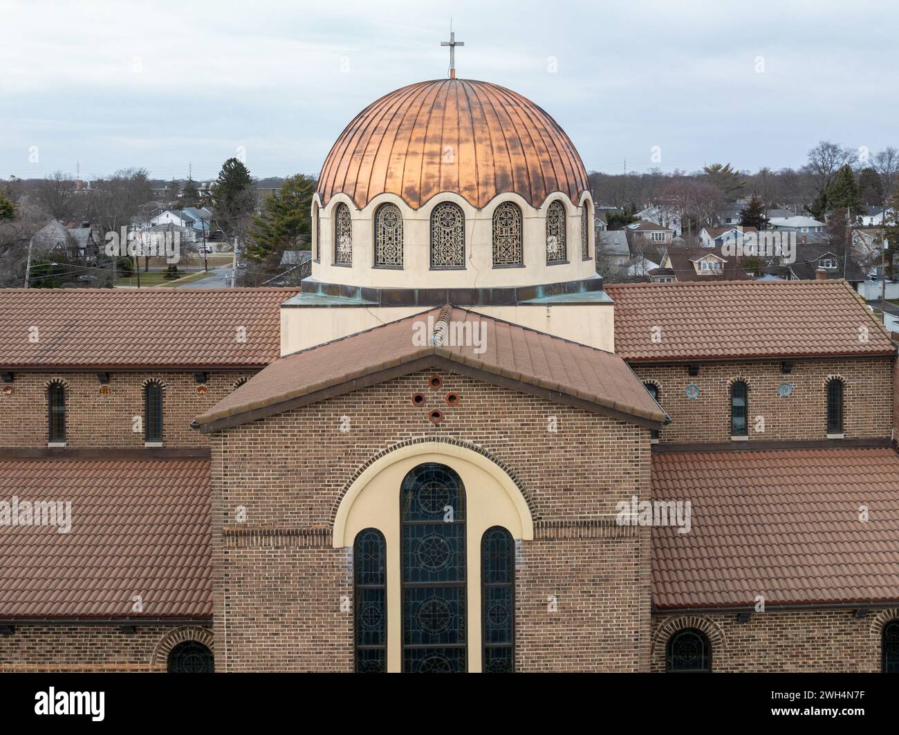 View to Church of Saint Demetrius (Hagios Demetrios), main sanctuary dedicated to Saint ...