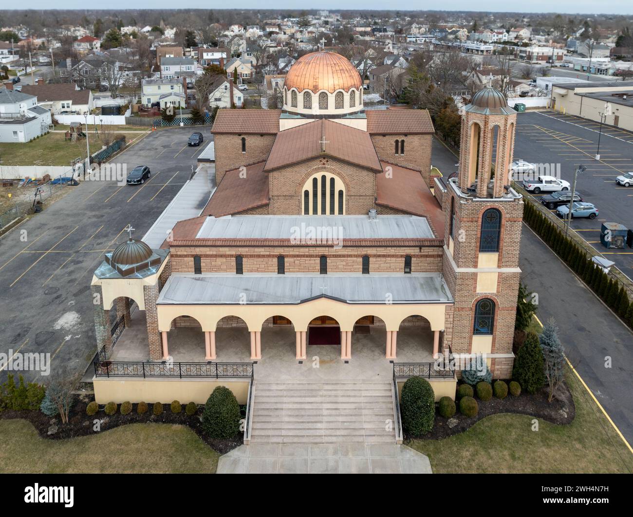 View to Church of Saint Demetrius (Hagios Demetrios), main sanctuary dedicated to Saint ...