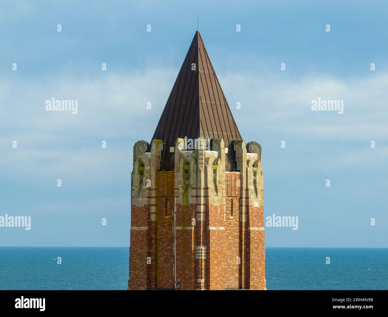 The Jones beach water tower on a bright sunny day on Long Island, New ...