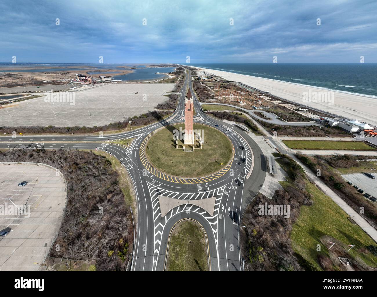 The Jones beach water tower on a bright sunny day on Long Island, New ...