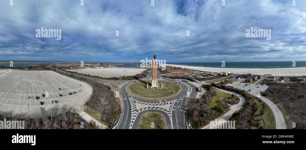 The Jones beach water tower on a bright sunny day on Long Island, New ...