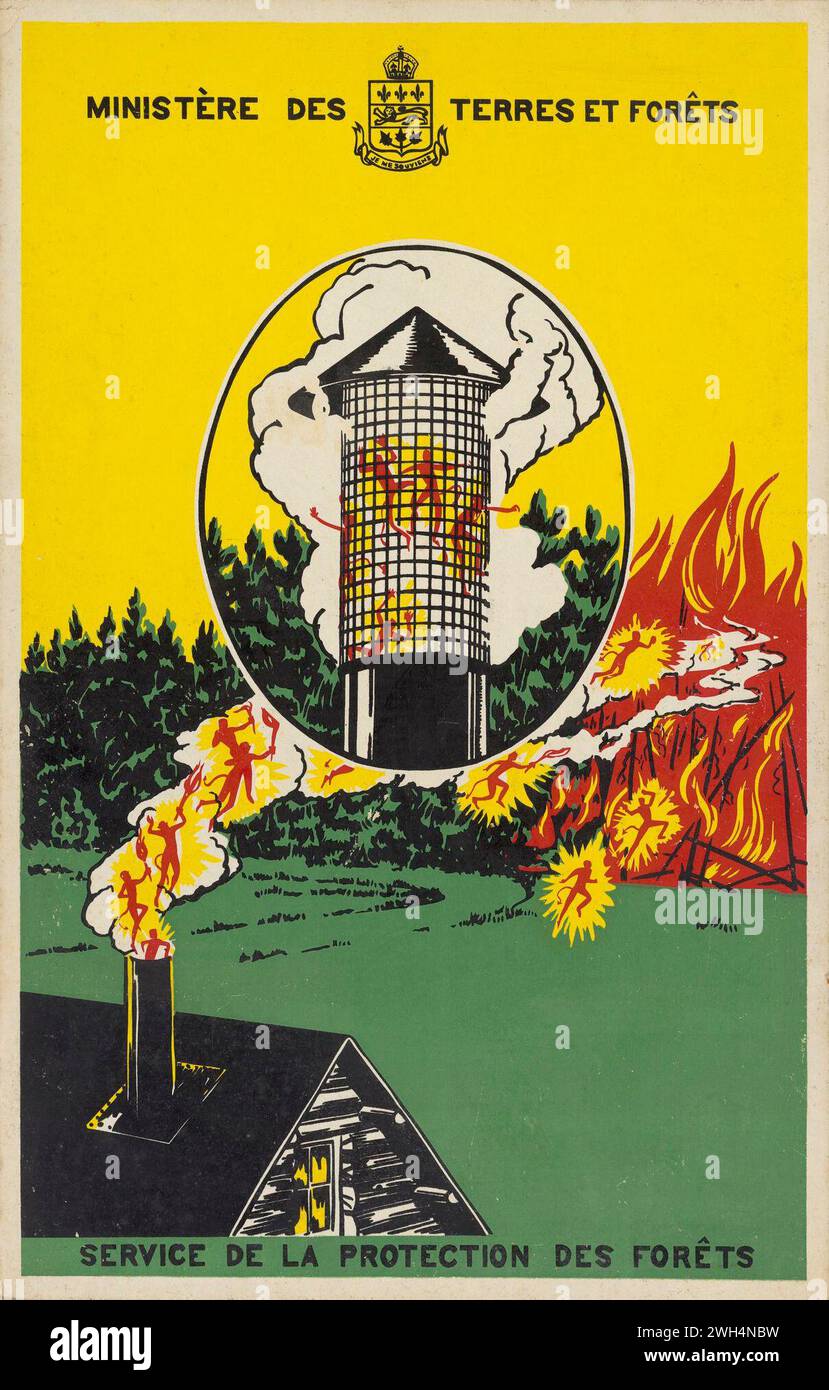 Vintage Forest Prevention Poster from the Department of Lands and ...