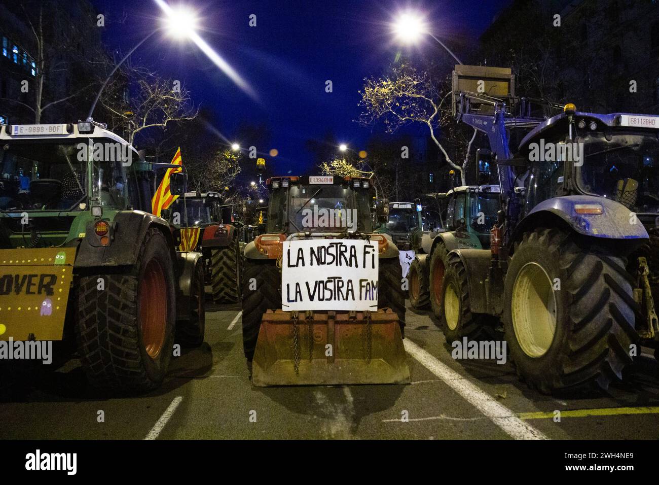 Barcelona, Spain. 7th Feb, 2024. Farmers protest against European ...