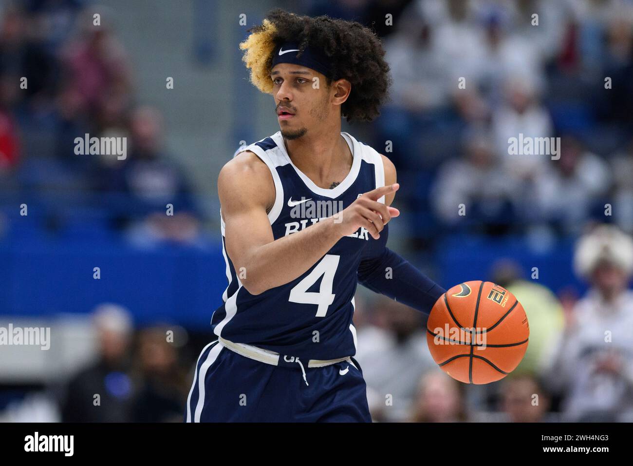 HARTFORD, CT - FEBRUARY 06: Butler Bulldogs guard DJ Davis (4) sets up ...