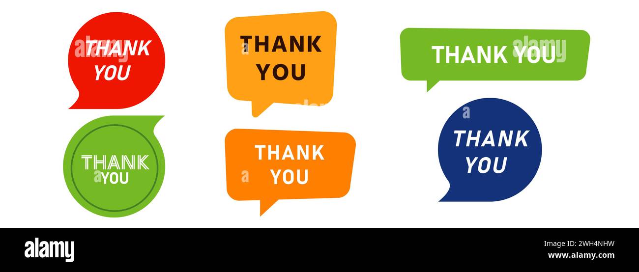 thank you speech bubble circle and square shape message gratitude ...