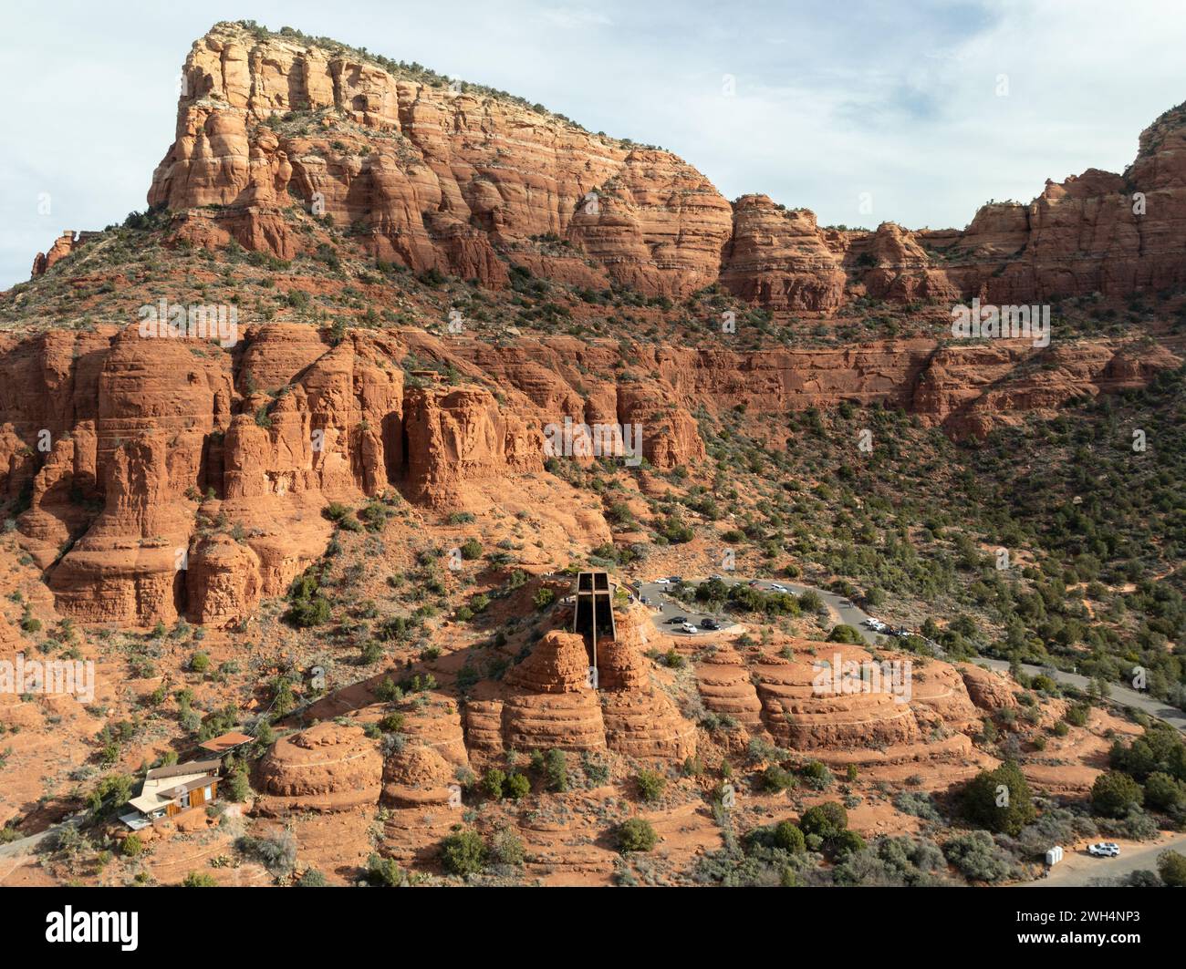 Chapel of the Holy Cross - Cross shaped church built into rock cliffs ...