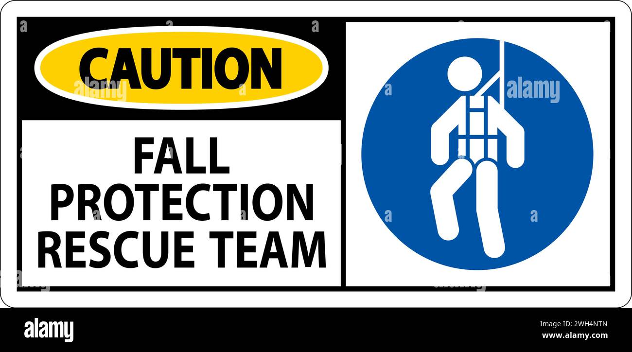 Hard Hat Decals, Caution Fall Protection Rescue Team Stock Vector Image ...