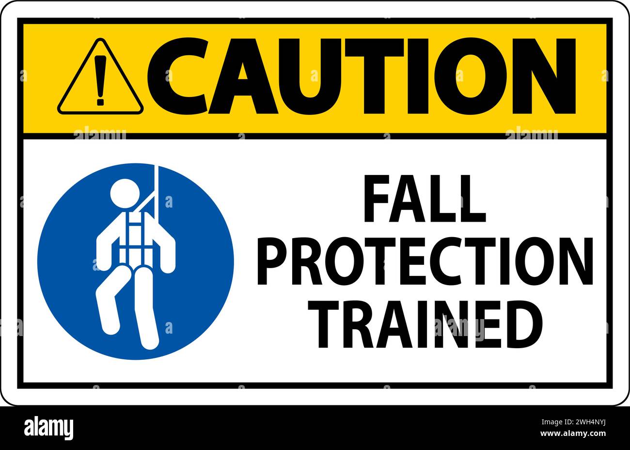 Hard Hat Decals, Caution Fall Protection Trained Stock Vector Image ...