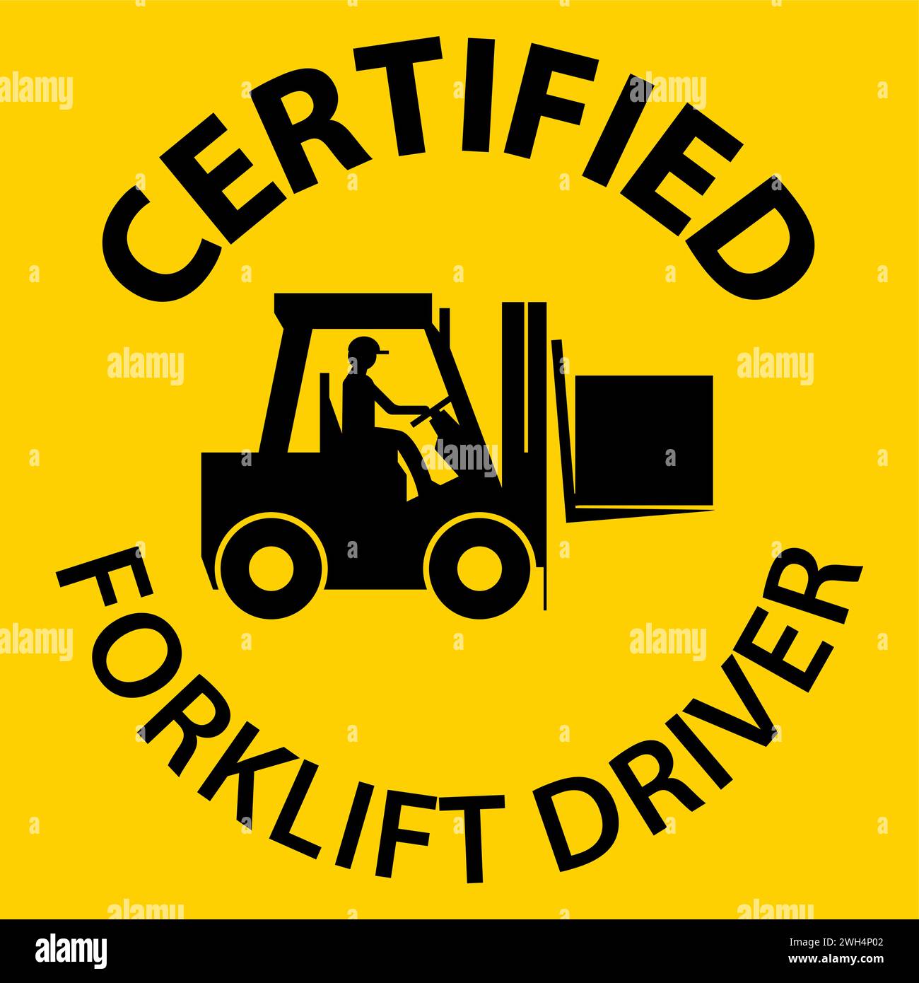 Hard Hat Labels, Caution Certified Forklift Driver Stock Vector Image ...