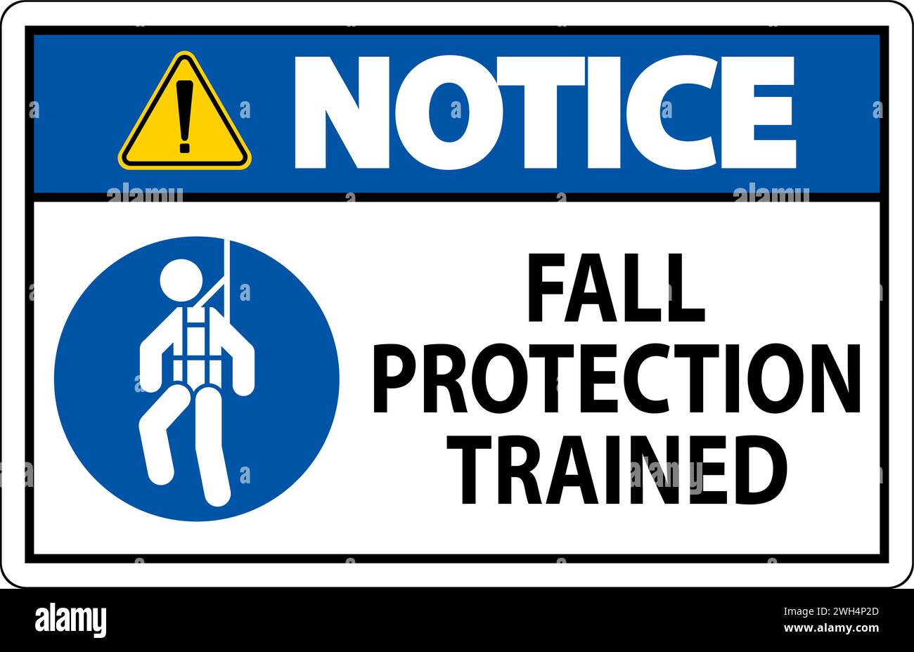 Hard Hat Decals, Notice Fall Protection Trained Stock Vector Image ...