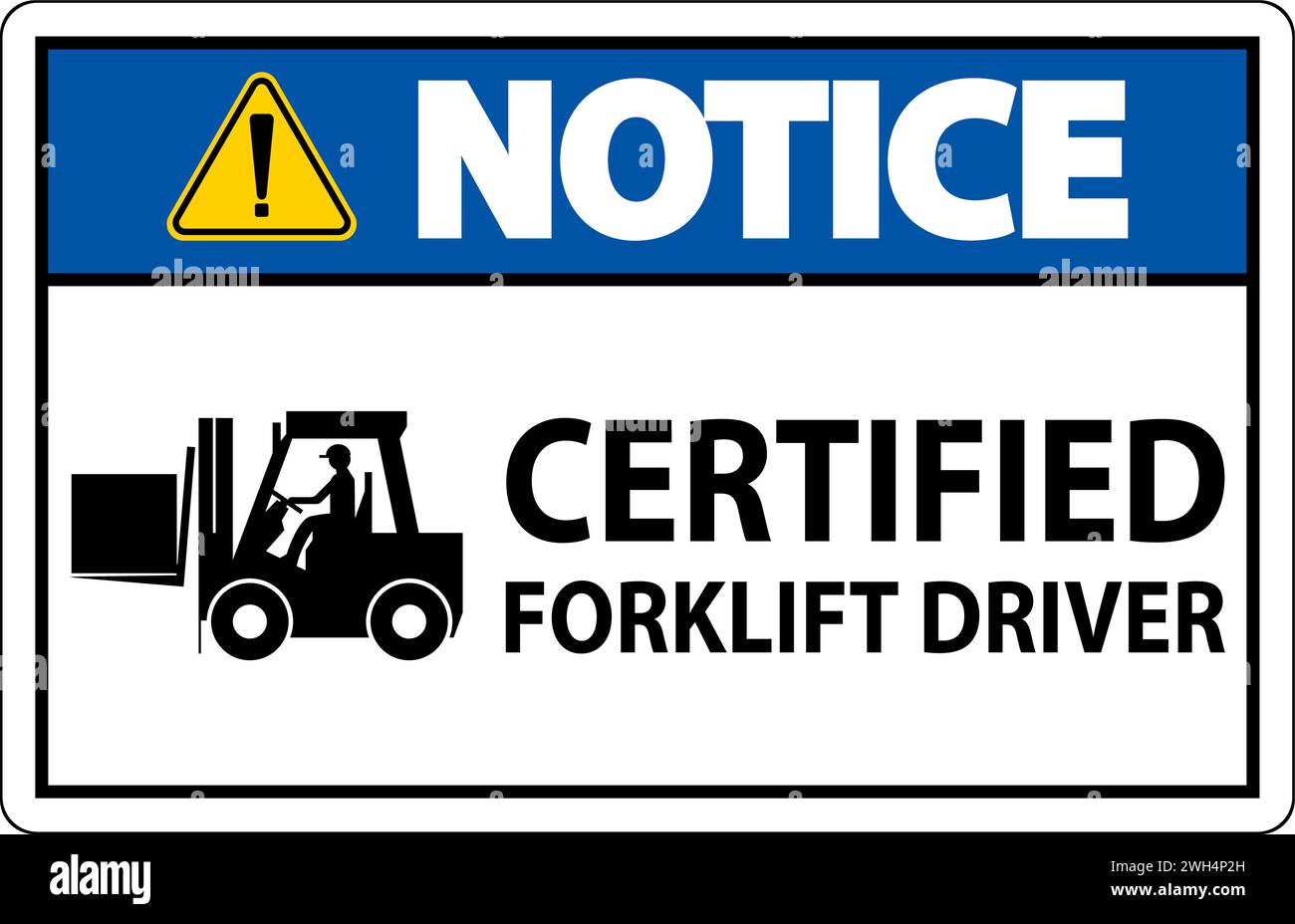 Hard Hat Labels, Notice Certified Forklift Driver Stock Vector Image ...